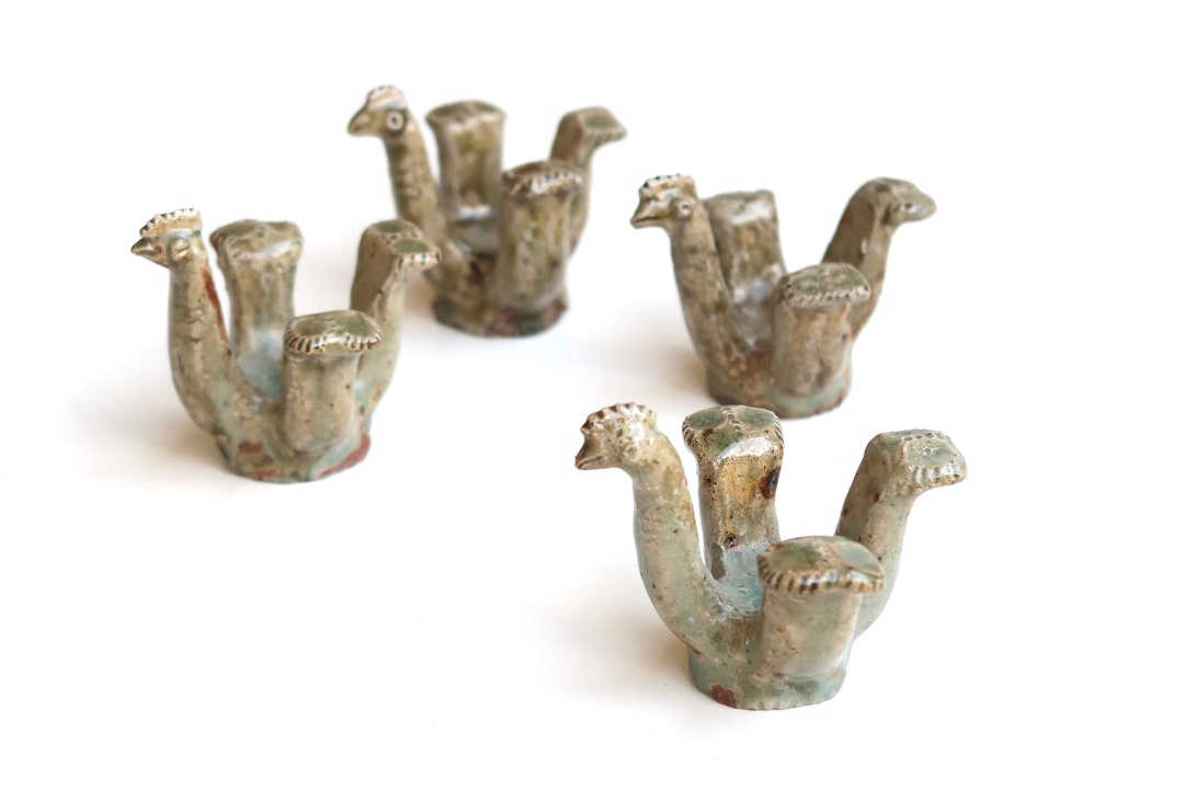 Set of 4 Egg Cups "hen" by Jean Lerat, 1960s / La Borne, Ceramic ...