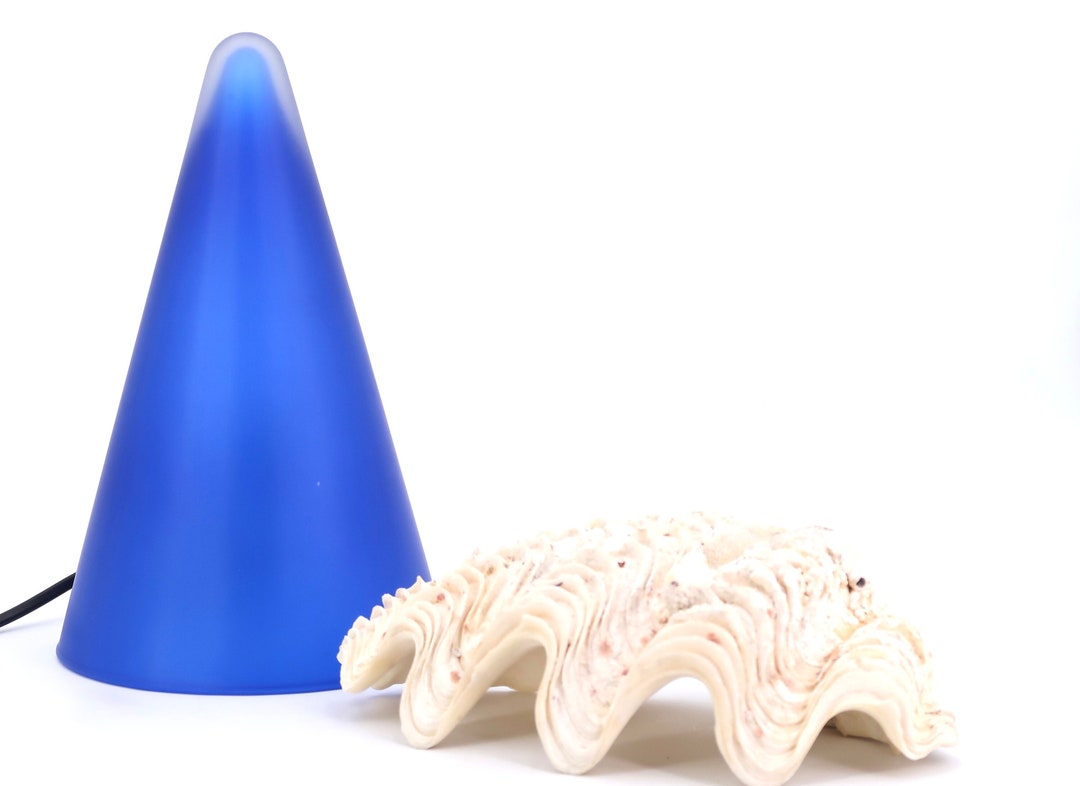 Dark Blue Teepee Frosted Glass Conic Lamp by SCE France 1980s - Etsy