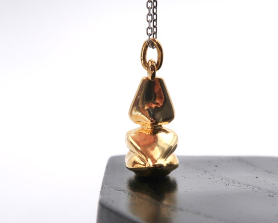 SMALL Original and Rare : Salvador Dali gold plated n… - Gem