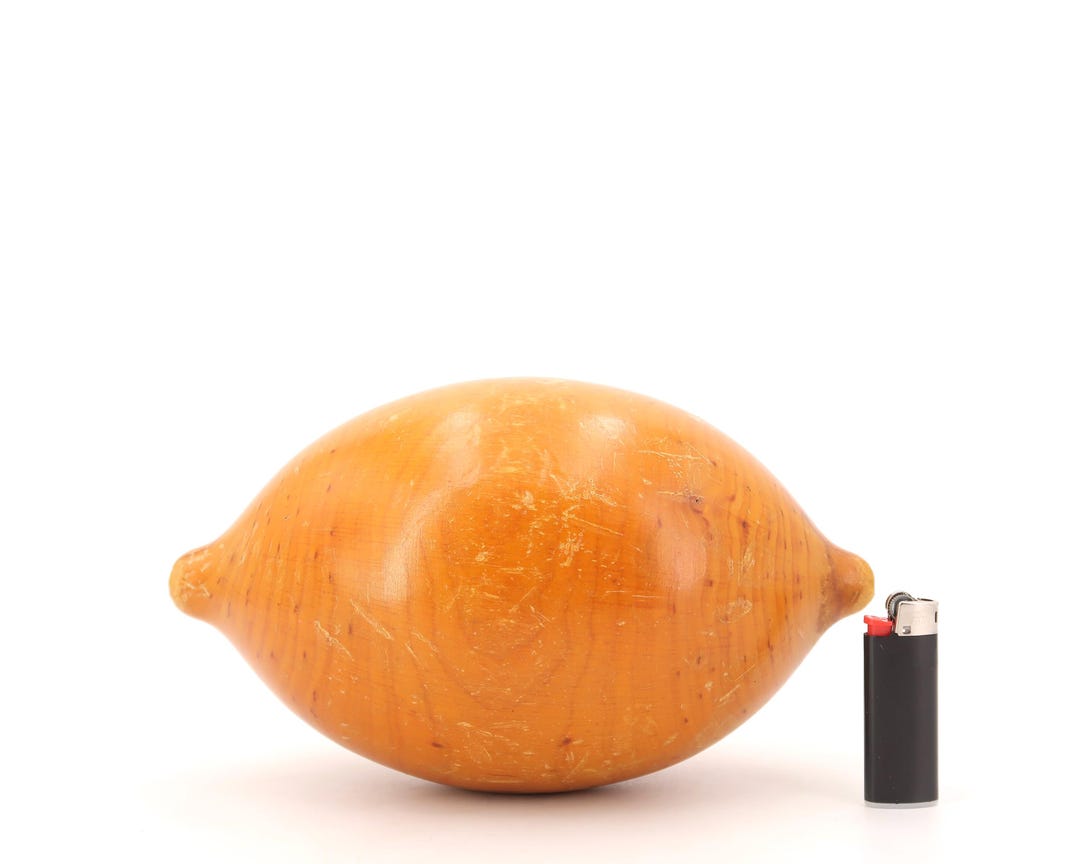 Sculpture : Giant Wood Yellow Lemon, 1960s / Fruit, Vintage, Kitchen ...
