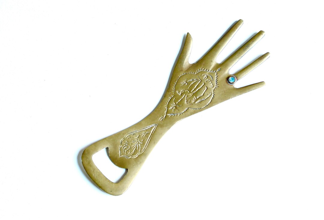 Large Moroccan Brass Hand Bottle Opener, 1960s / Hamsa, Maghreb, Boho ...