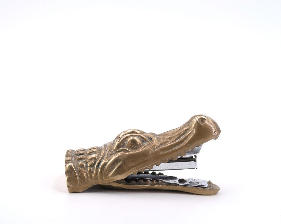 Brass Crocodile Head : Stapler, 1960s / Desk, Vintage, Africa, Animal ...