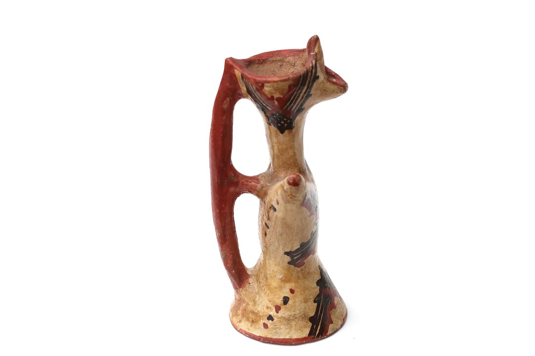 Kabyle Pottery With Handle, 1970s / Totem, Candle Holder, Berber ...