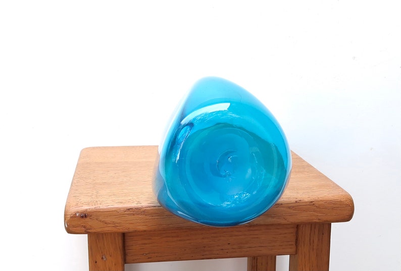 Blue Blenko Glass Genie Bottle 1960s / Empoli Decanter Boho - Etsy