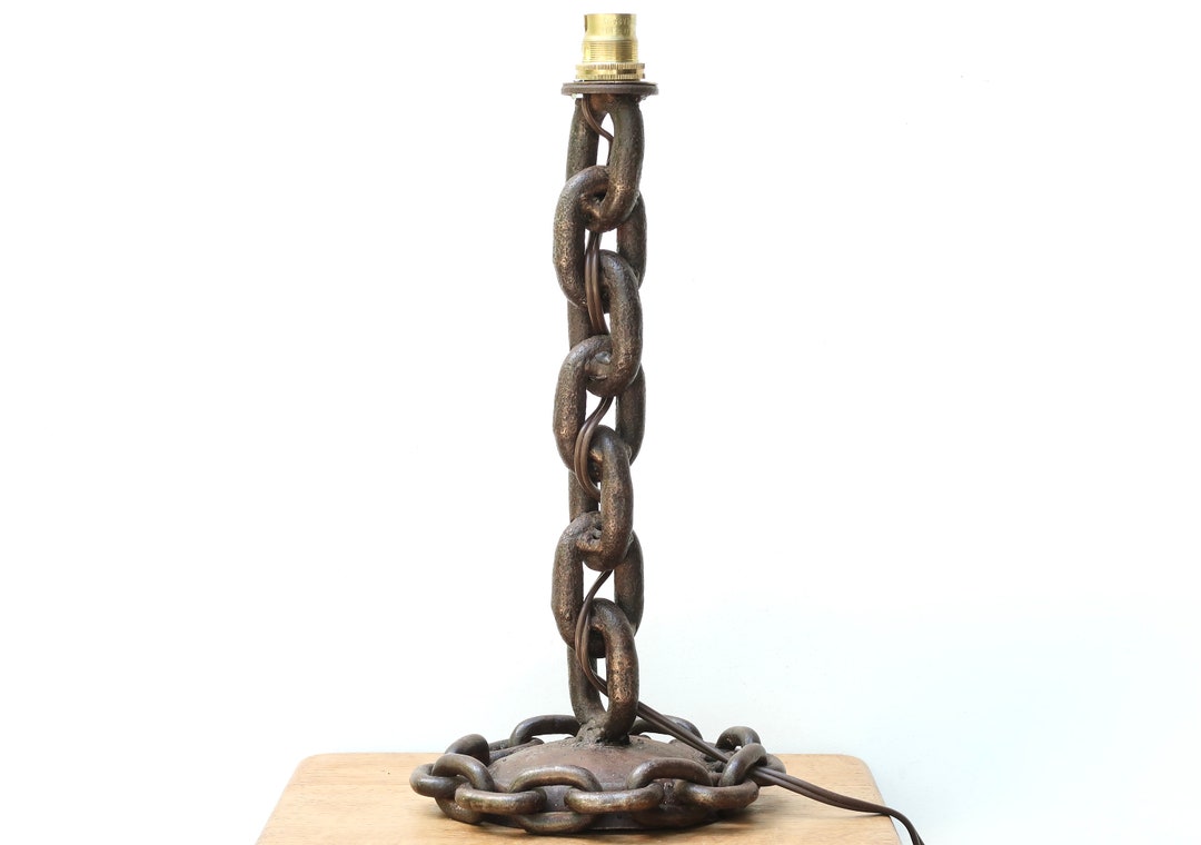 Modernist Table Lamp " Chain Links ", 1950s / Rustic, Brut, Castle ...