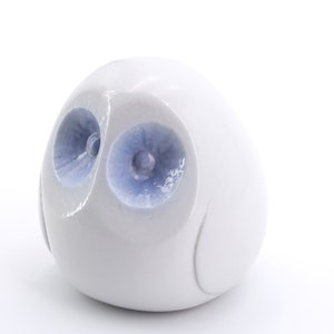 White and Blue Ceramic Owl Sculpture, 1970s / Pale, Boho Chic - Etsy