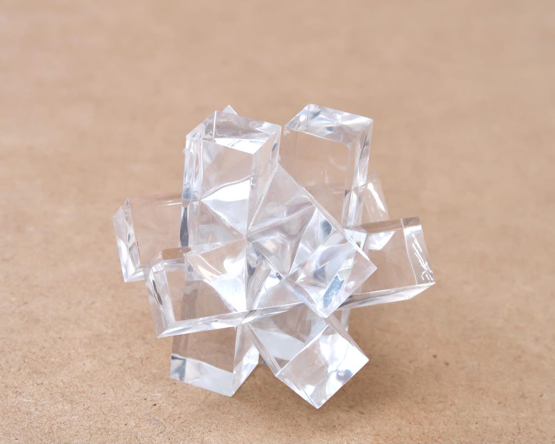 French Plexiglas Sculpture or Paperweight by Max Sauze, 1970s / Puzzle ...