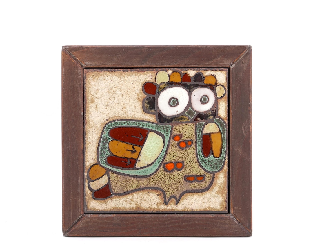 French Ceramic Framed Plaque by Roland Zobel " Les Cyclades " Studio ...