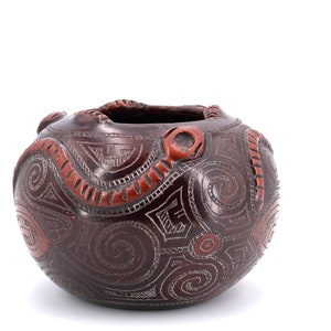 Brazilian Pottery Vase With Snakes, Marivaldo Made in Brazil, 1970s ...