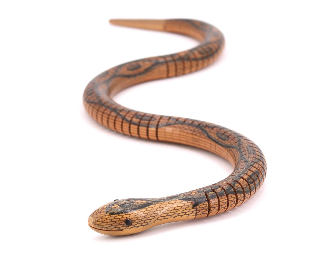 Huge Flexible Wooden Snake, 1970s / Wood, Articulated Toy, Kid Room ...