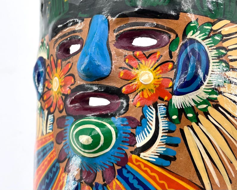 Mexican Colorful Terracotta Wall Mask, 1970s / Ceramic, Rabbit, Moon ...