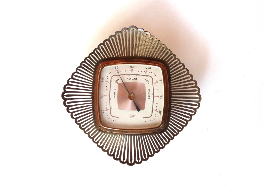 French Wall Sundo Barometer, 1950s / Garden, Weather Wind, Mid Century ...