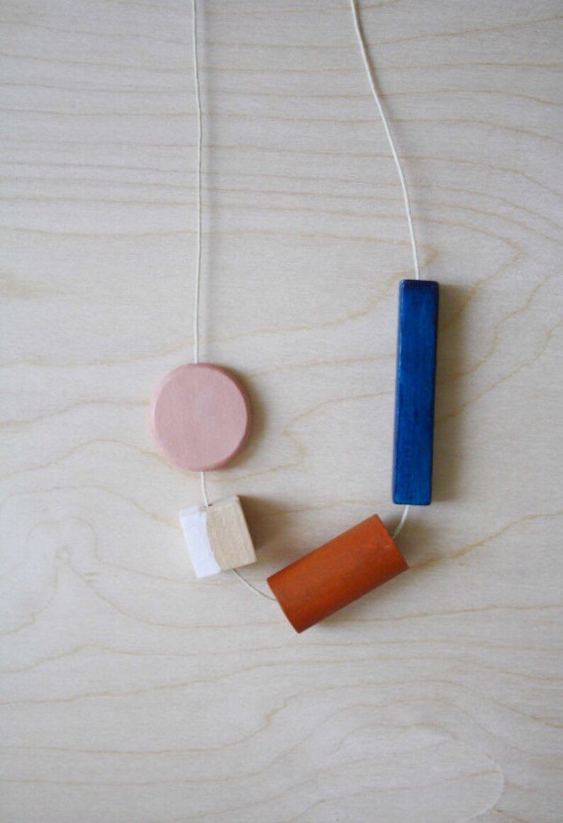 Shapes Necklace Simple Jewelry Teacher Gift Wood Unique - Etsy