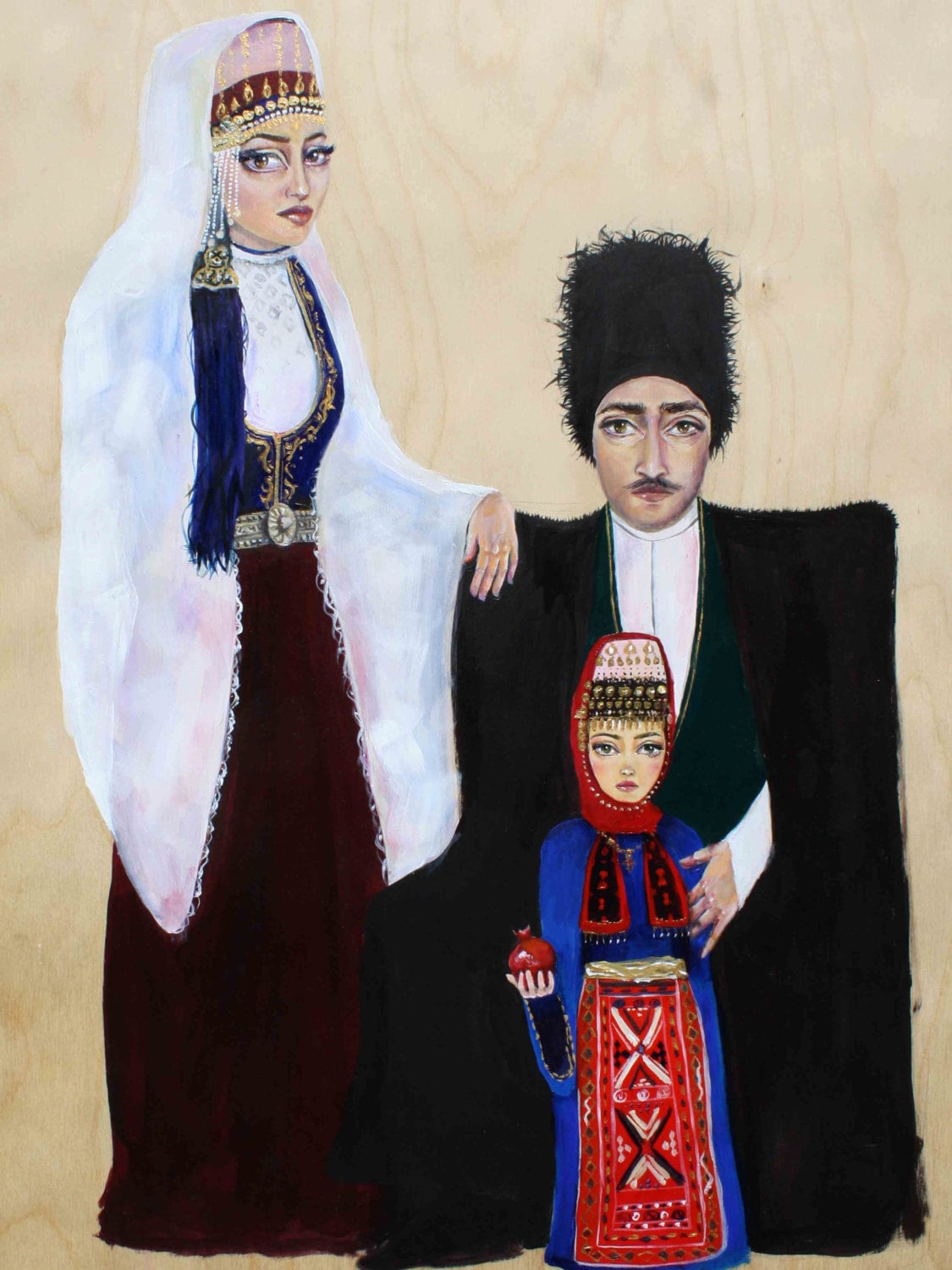 Armenian Family Portrait Print, Armenian Art, Taraz, Armenian Clothing ...