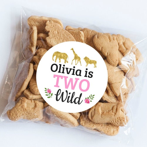 Custom Two Wild Safari Stickers Wild One Safari Animals | Etsy