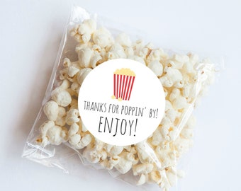 Movie Night Personalized Stickers Party Favor Tags Thank You - Etsy