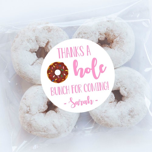 Pink Donut Hole Stickers Thank You Labels Hole Bunch Donut - Etsy