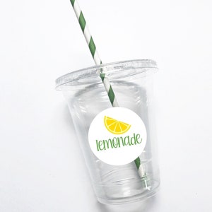 Lemonade Party Cups, 16 Oz, Drinking Cups, First Birthday, Plastic Cups ...