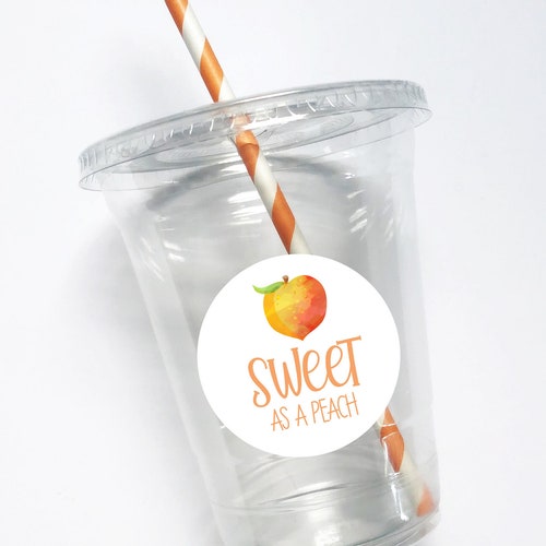 Sweet Peach Party Cups 16 Oz Drinking Cups First Birthday - Etsy