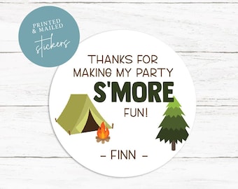S'more Mix Stickers, Camping Theme, Camping Favors, Campfire Labels ...