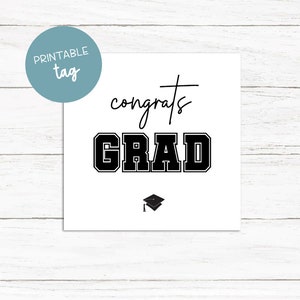Printable Congrats Grad Thank You Tag, Graduation, Grad Party ...