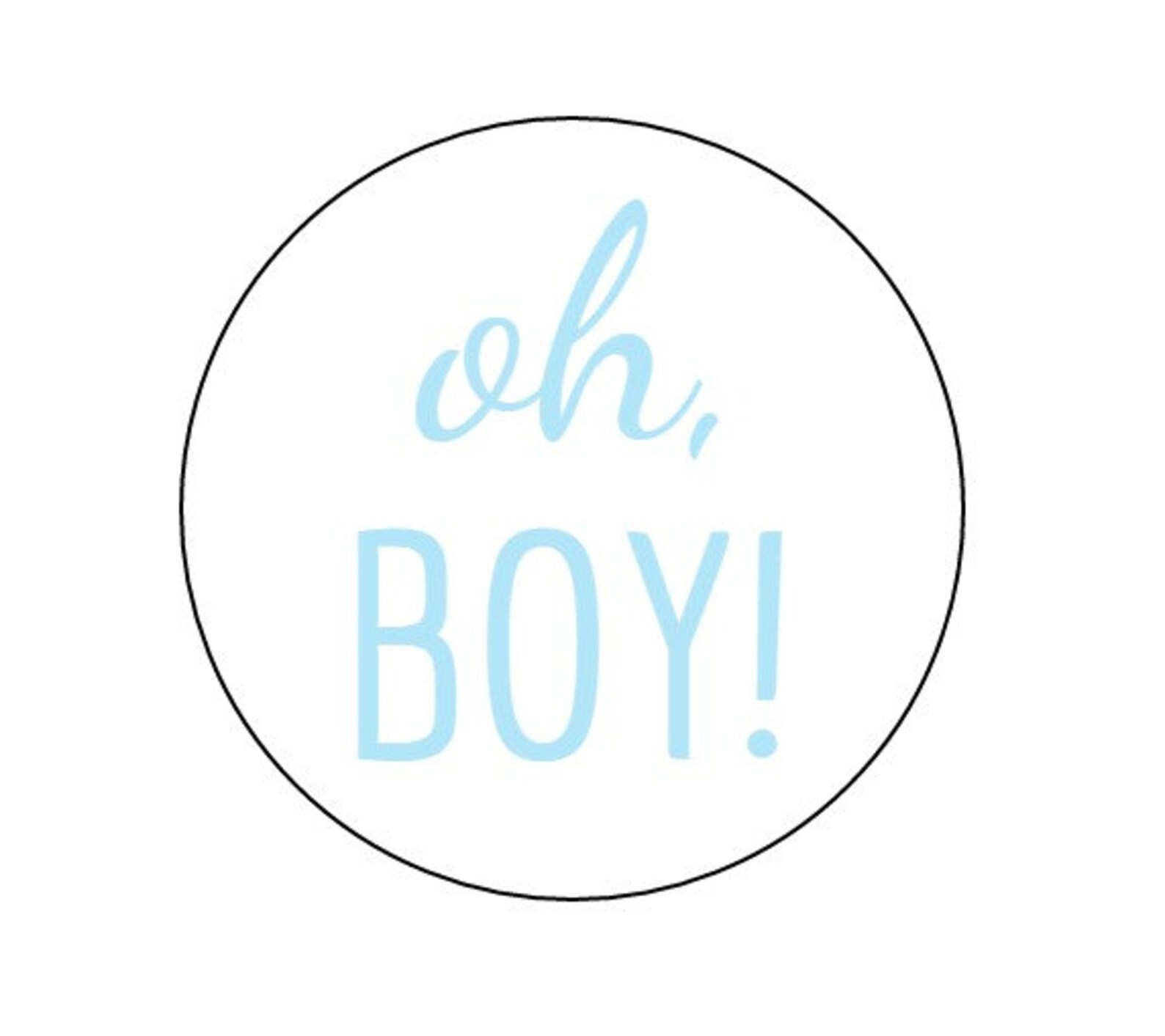 Oh Boy Stickers Baby Shower It's a Boy Boy Theme Oh | Etsy