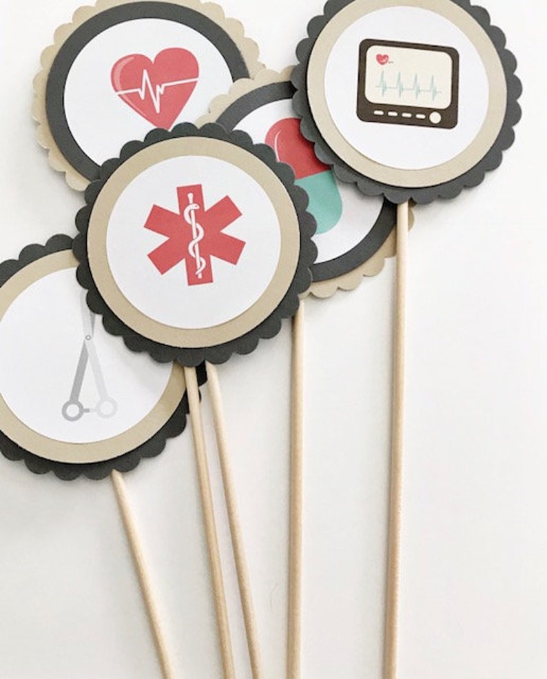 6 Medical Theme Centerpieces, Grad Party, Medical Party, Congrats ...