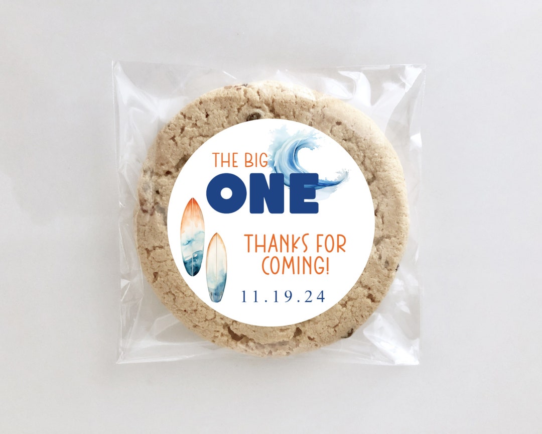 Big One Wave Blue Stickers, 1st Birthday, Surf Theme, First Birthday ...