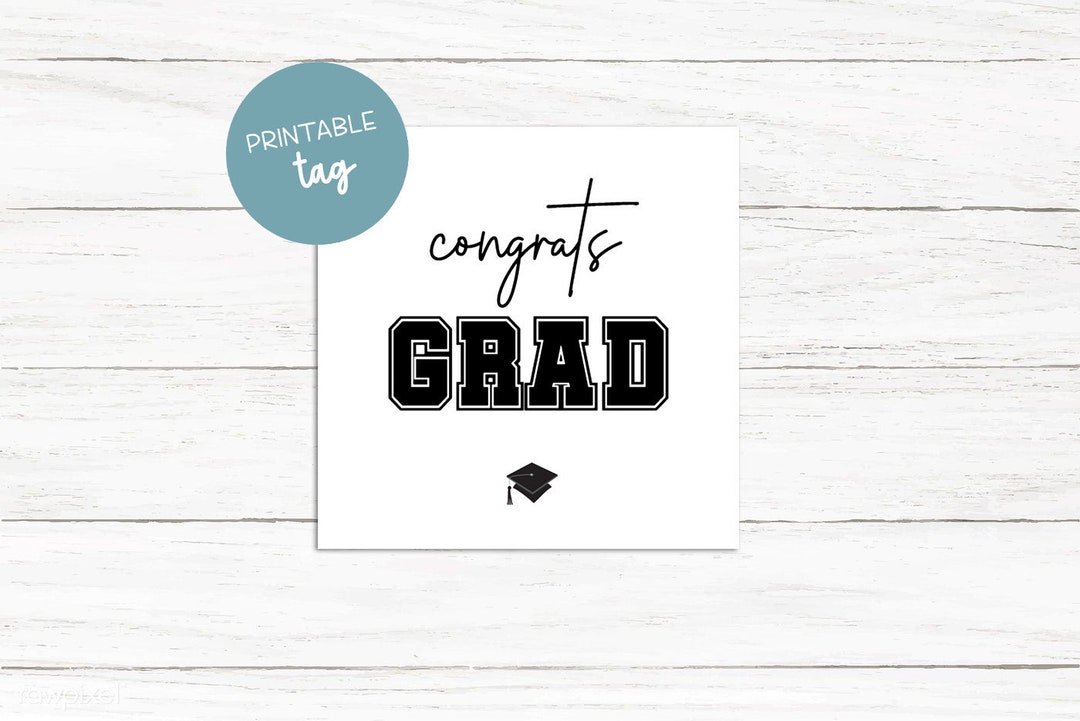 Printable Congrats Grad Thank You Tag, Graduation, Grad Party ...