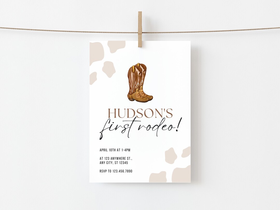 Cowboy Theme Invitation, Western Birthday, Invitation, Digital Download ...