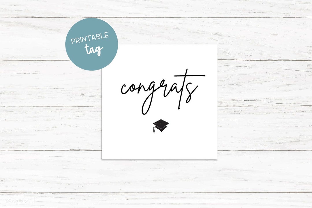 Printable Congrats Thank You Tag, Graduation, Grad Party, Graduation ...