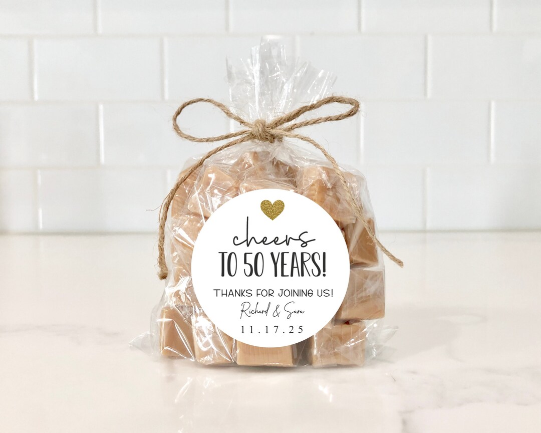 Custom Cheers 50 Years Stickers, Cheers Labels, Celebrating 50, 50th ...