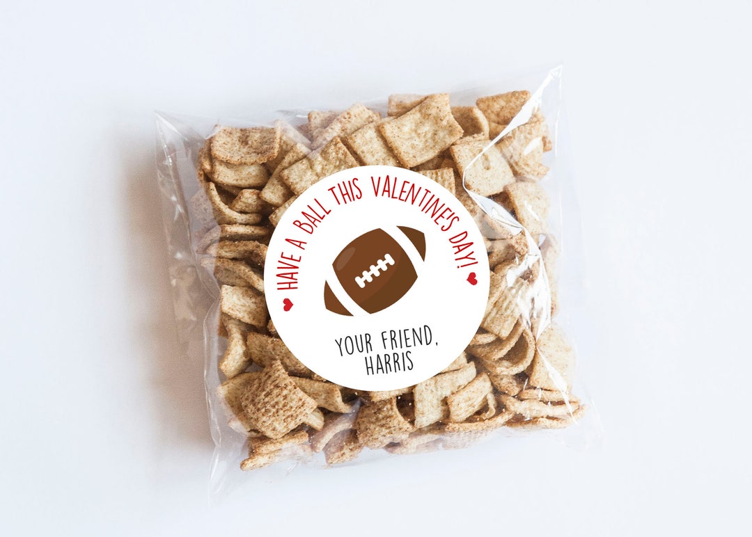 Football Valentine Stickers, Sports Theme, Valentine Favors, Class ...