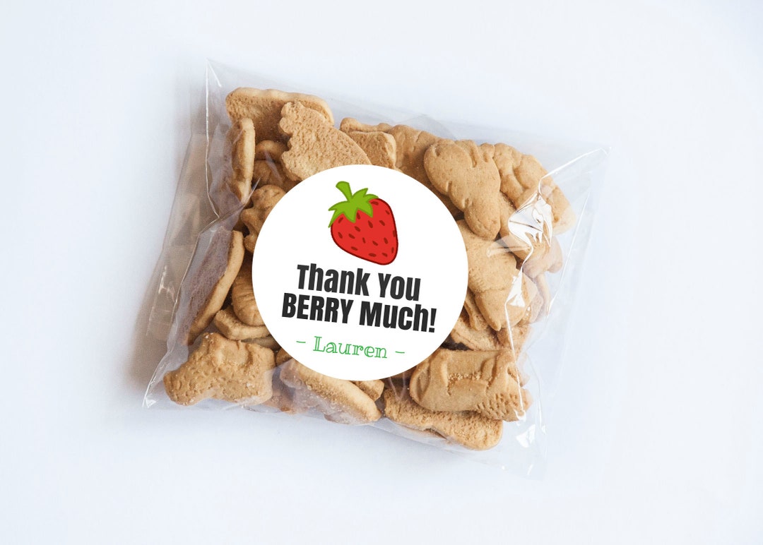 Strawberry Stickers Berry Birthday Thank You Stickers - Etsy
