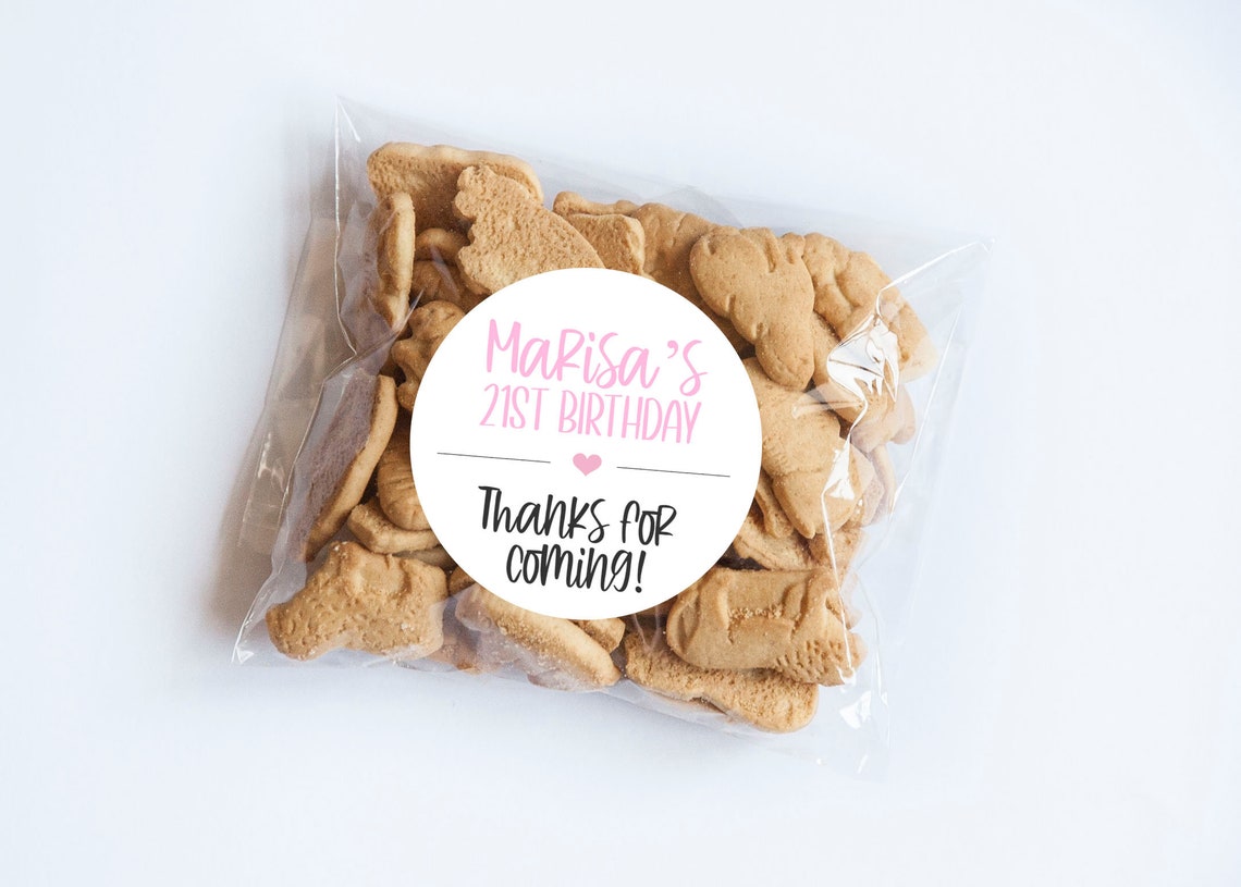 21st Birthday Thank You Stickers Pink and Black Theme 21st | Etsy