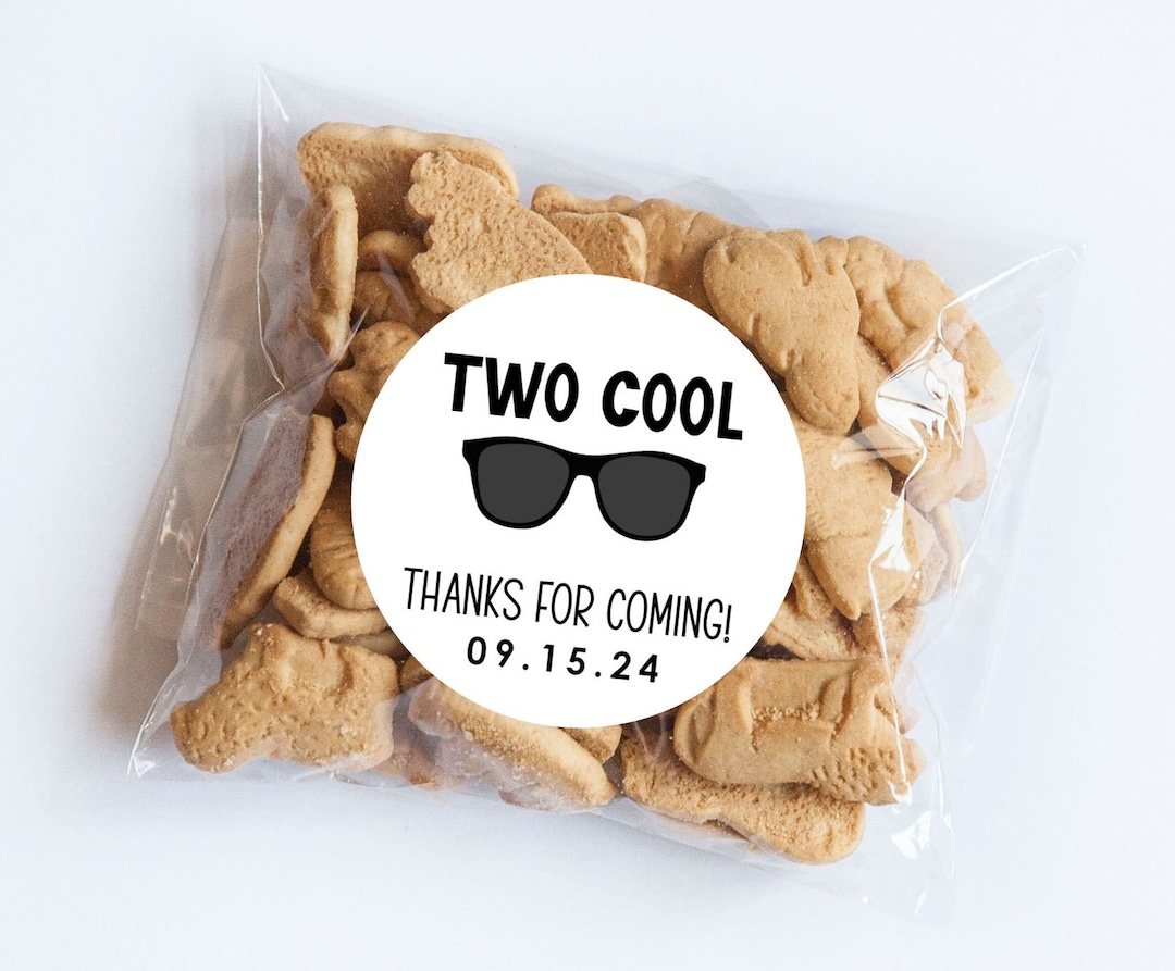 Two Cool Stickers, Birthday, Turning Two, Birthday Favors, Sunglasses ...