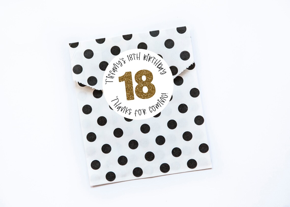 Gold 18th Birthday Stickers Gold Theme 18th Birthday Girl - Etsy