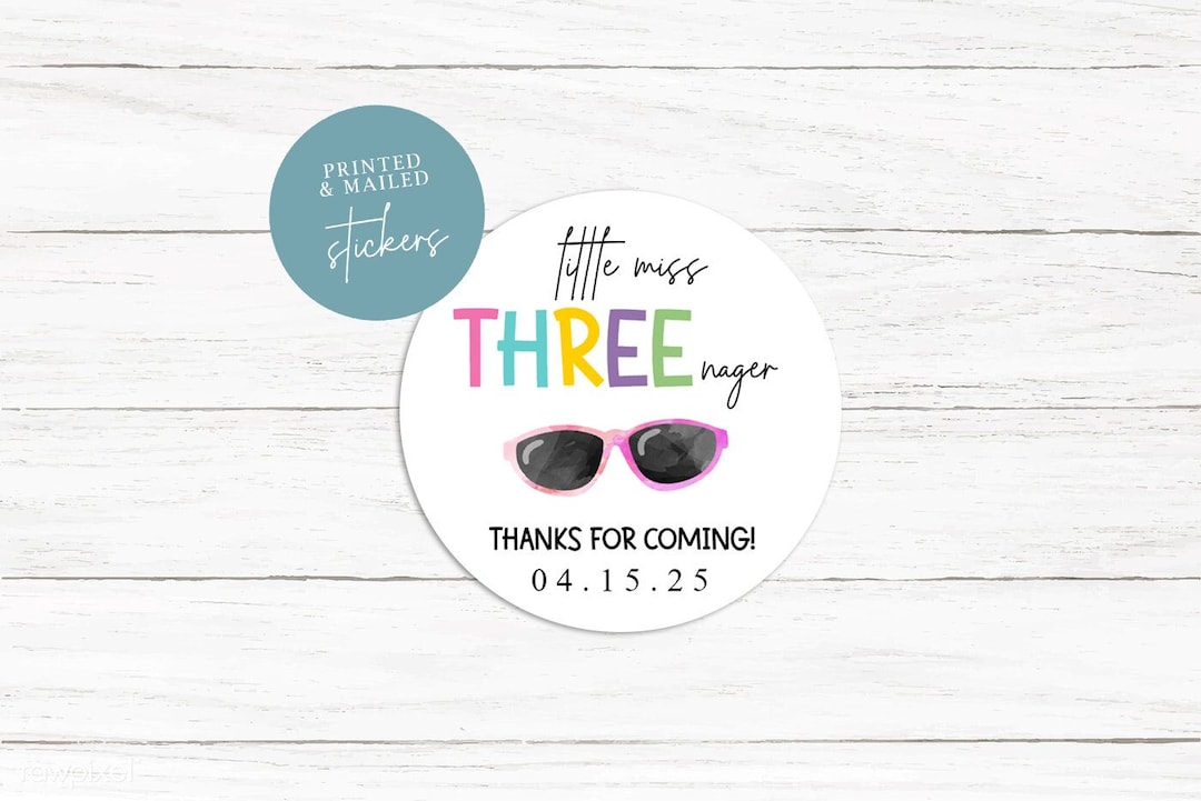 Threenager Stickers, 3rd Birthday, Turning Three, Sunglasses, Sassy ...