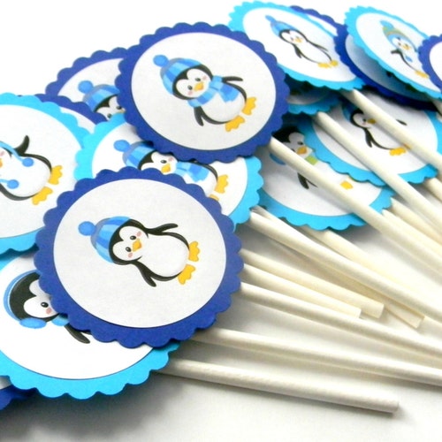 Set of 10 Winter Theme Party Favor Bags Boy Penguin Treat | Etsy