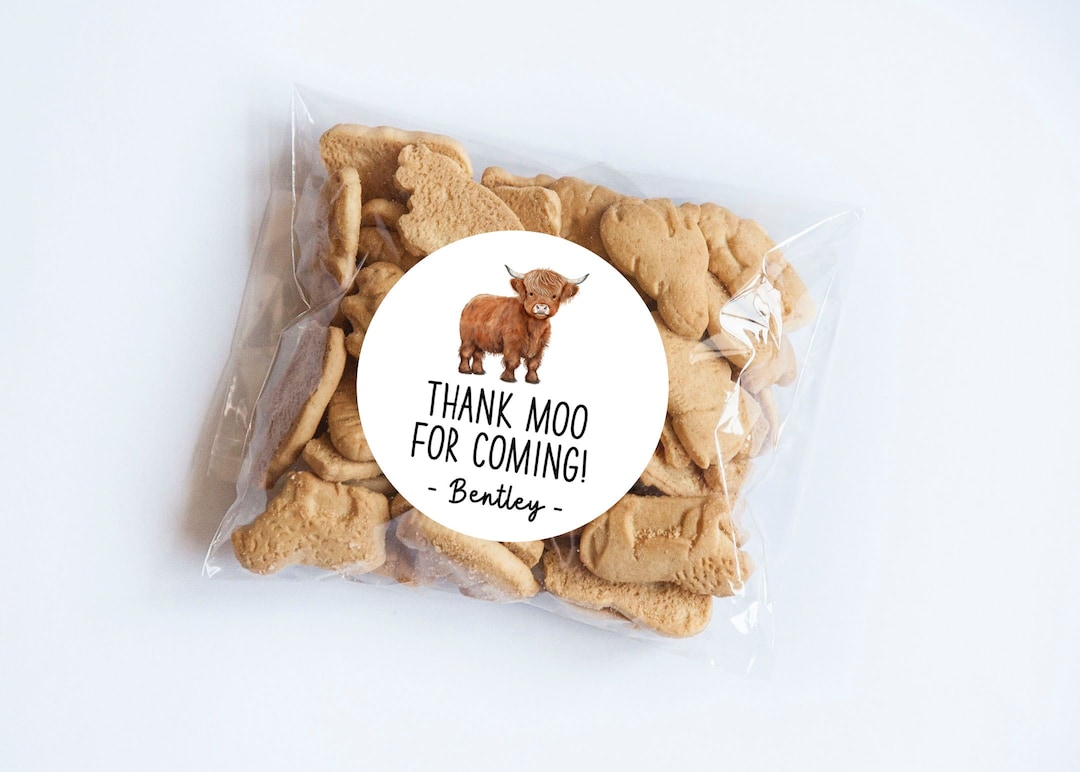 Highland Cow Moo Stickers, Cow Theme, First Birthday, Farm Theme, Cow ...