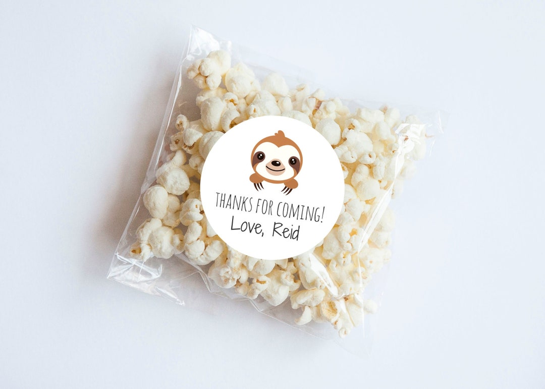 Sloth Face Stickers, Thanks for Coming, Sloth Theme, First Birthday ...
