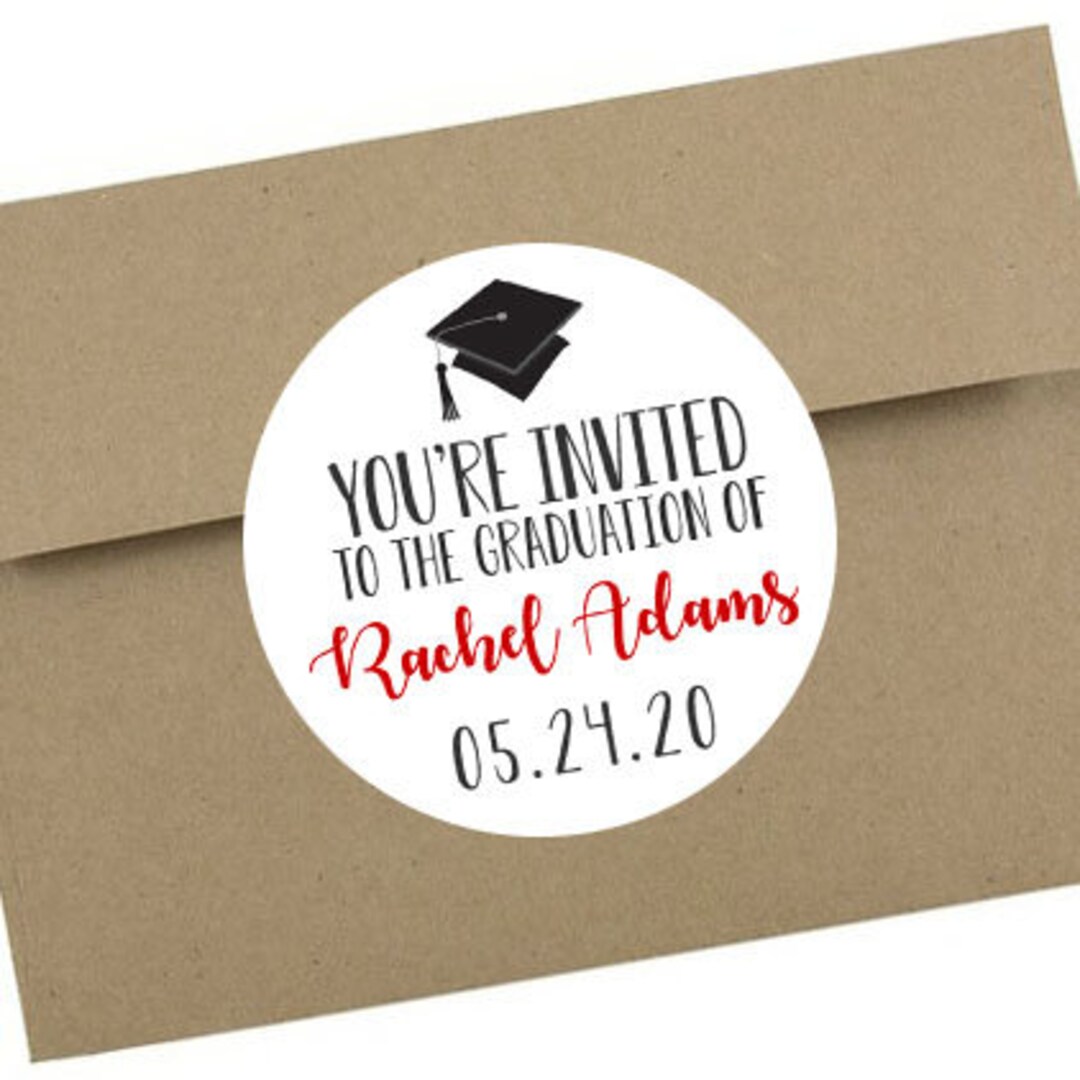 You're Invited Graduation Stickers, Class of 2020, Save the Date, Favor ...