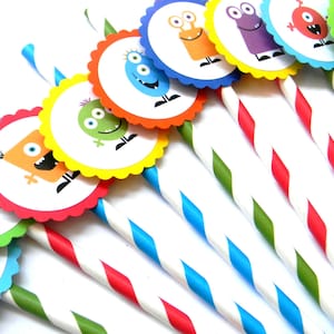 12 Monster Party Straws, Monster Birthday, Monster Theme, Drinking ...
