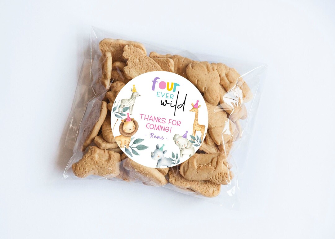 Four Ever Wild Stickers, Safari Theme, Safari Animals Theme, Wild One ...