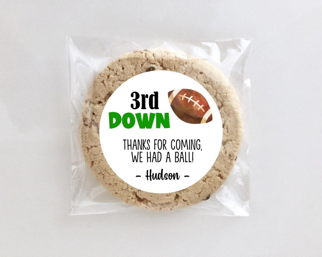 3rd Down Football Stickers, Sports Theme, Birthday Favors, Sports ...