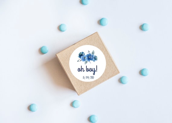 Oh Boy Floral Stickers, Baby Shower, It's a Boy, Boy Theme, Oh Baby ...