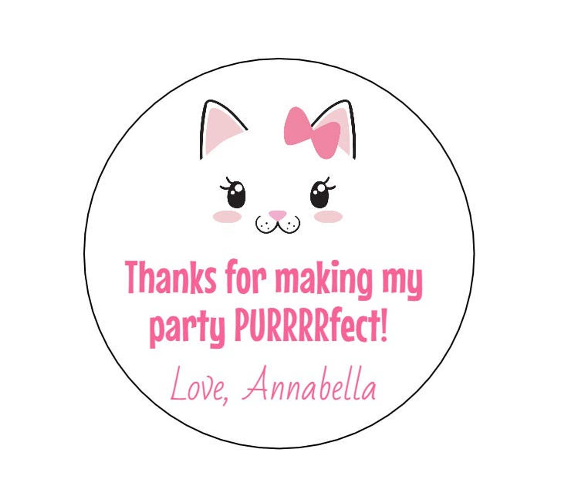 Cat Face Stickers, Kitty Party, Kitten Theme, Girl Cat, Cat With Bow ...