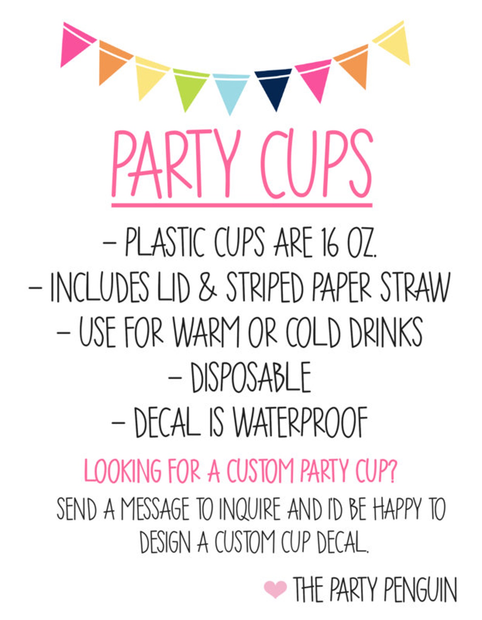 Lemonade Party Cups, 16 Oz, Drinking Cups, First Birthday, Plastic Cups ...