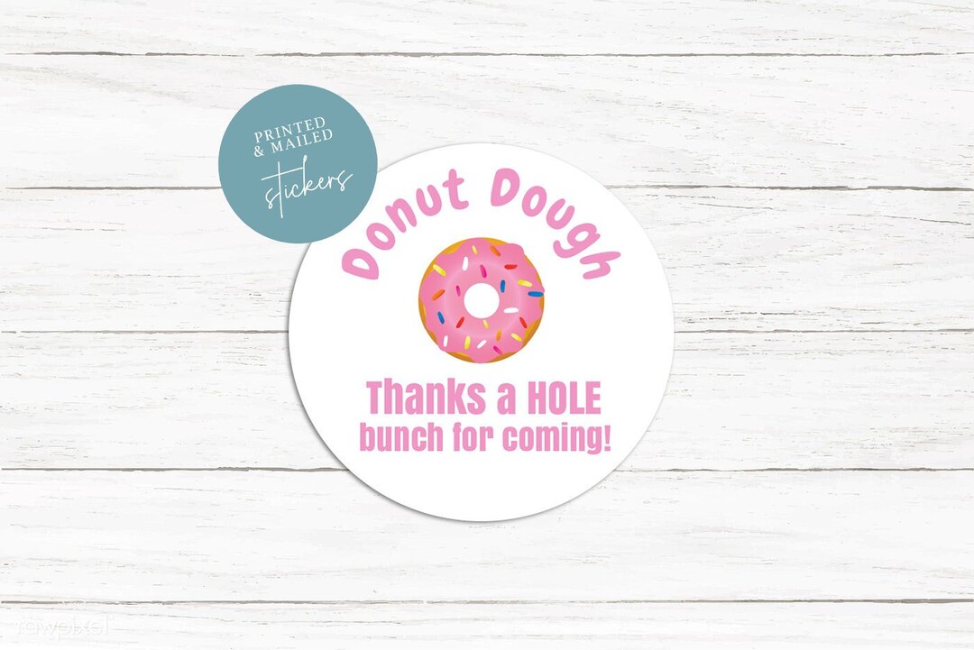 20 Donut Dough Stickers, First Birthday, Donut Tags, Donut Theme, Donut ...