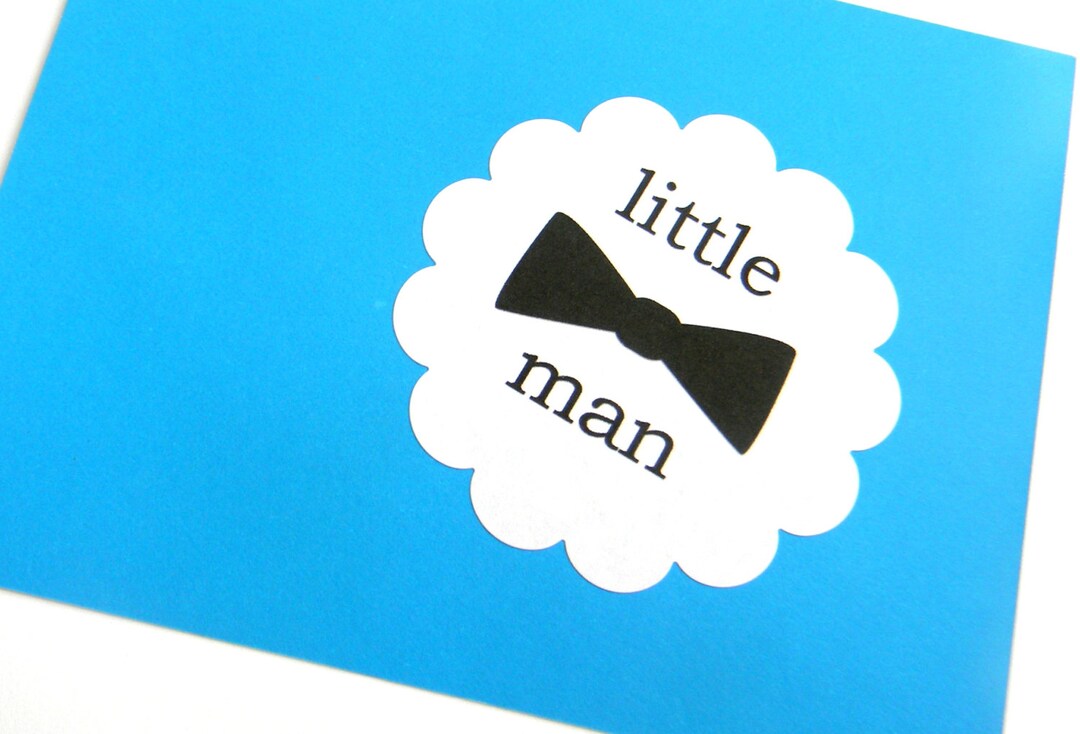 12 Bowtie Stickers Little Man Theme Bowtie Labels Gender - Etsy